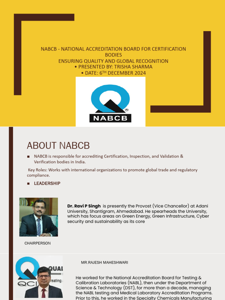 NABCB Accreditation Overview and Benefits | PDF | Standardization | Business