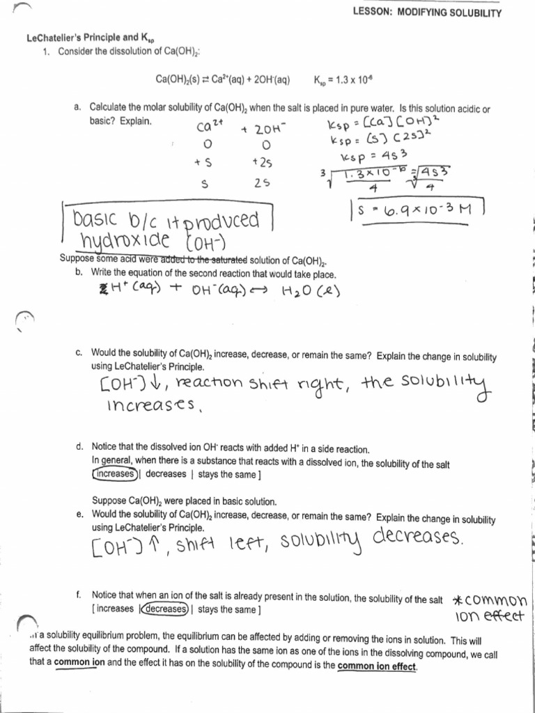 Modifying Solubility Notes | PDF