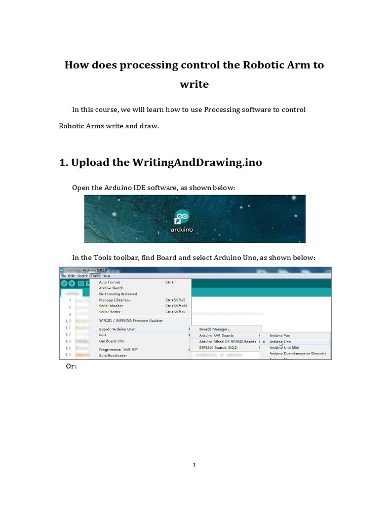 11. How does processing control the Robotic Arm to write | PDF ...