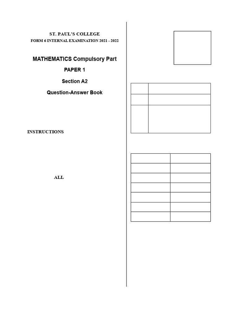 F.6 Internal Math Exam 2021-2022 | PDF | Geometry | Euclidean Geometry