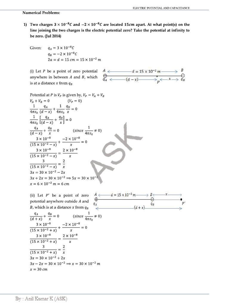 PUC II Phy Numericals 2023-24(ASK) | PDF