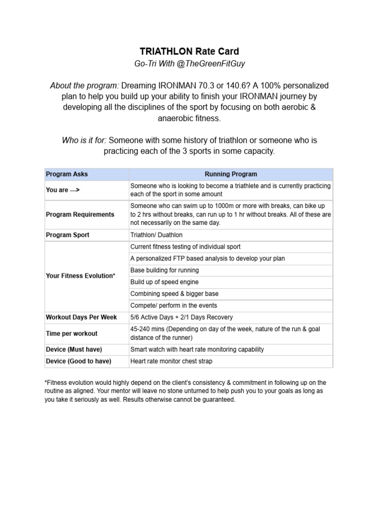 Personalized Triathlon Training Plans | PDF | Triathlon | Subscription ...