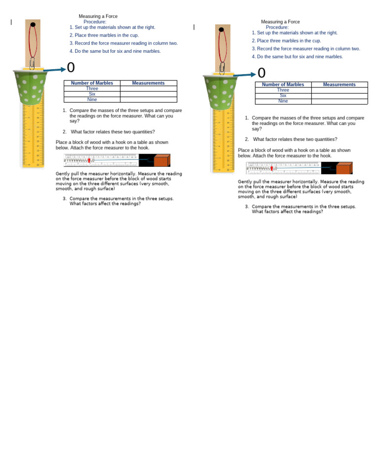 Activity 3 Measuring Forces | PDF | Wood | Force