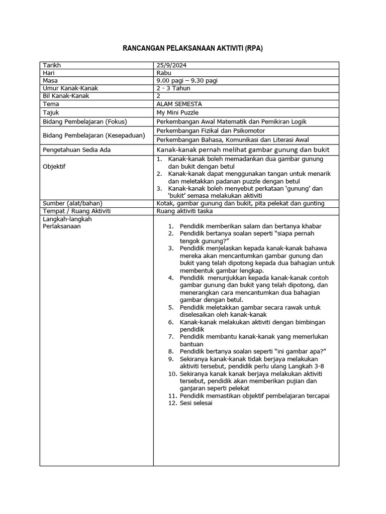 RPA My Mini Puzzle 2-3 | PDF