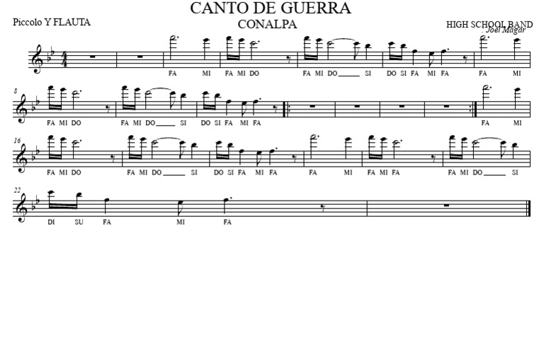 War Chant - Piccolo y Flauta | PDF