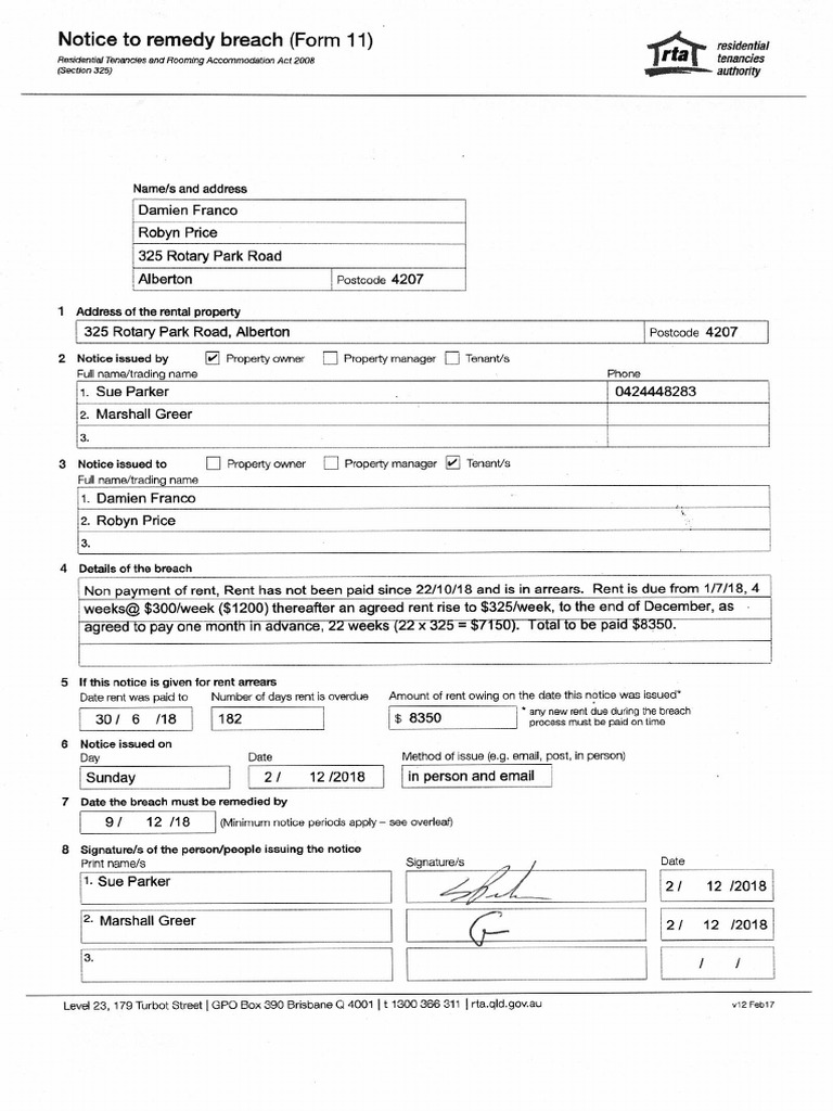 Breech Notice | PDF