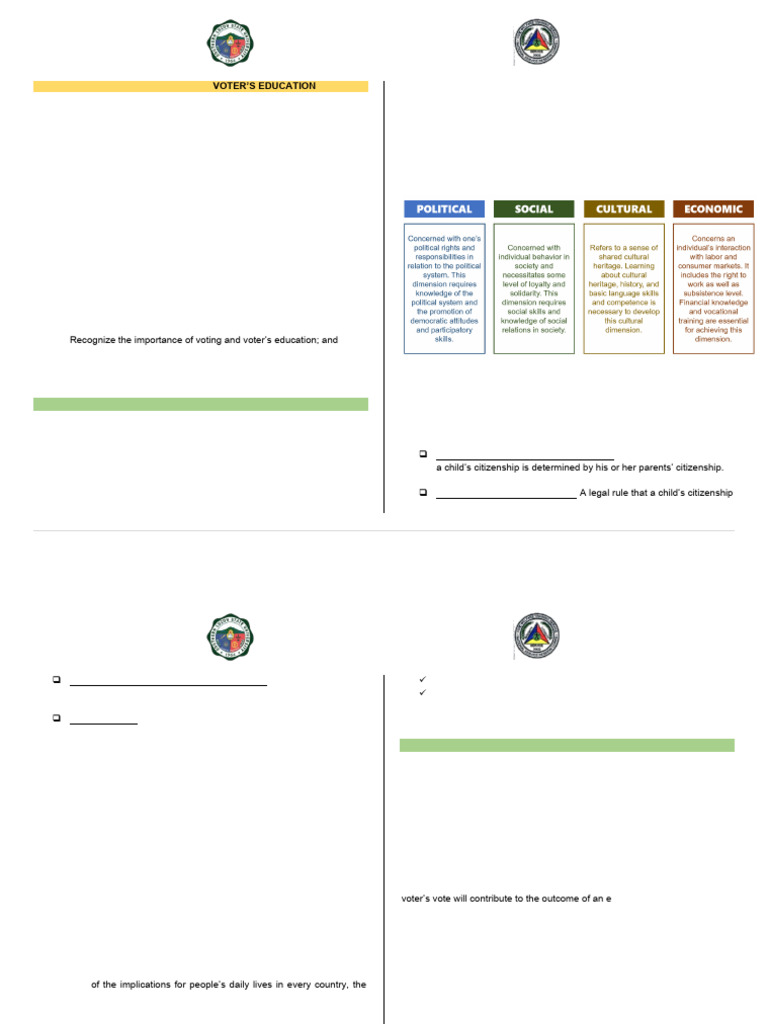 Citizenship and Voter Education Guide | PDF | Citizenship | Electoral Fraud