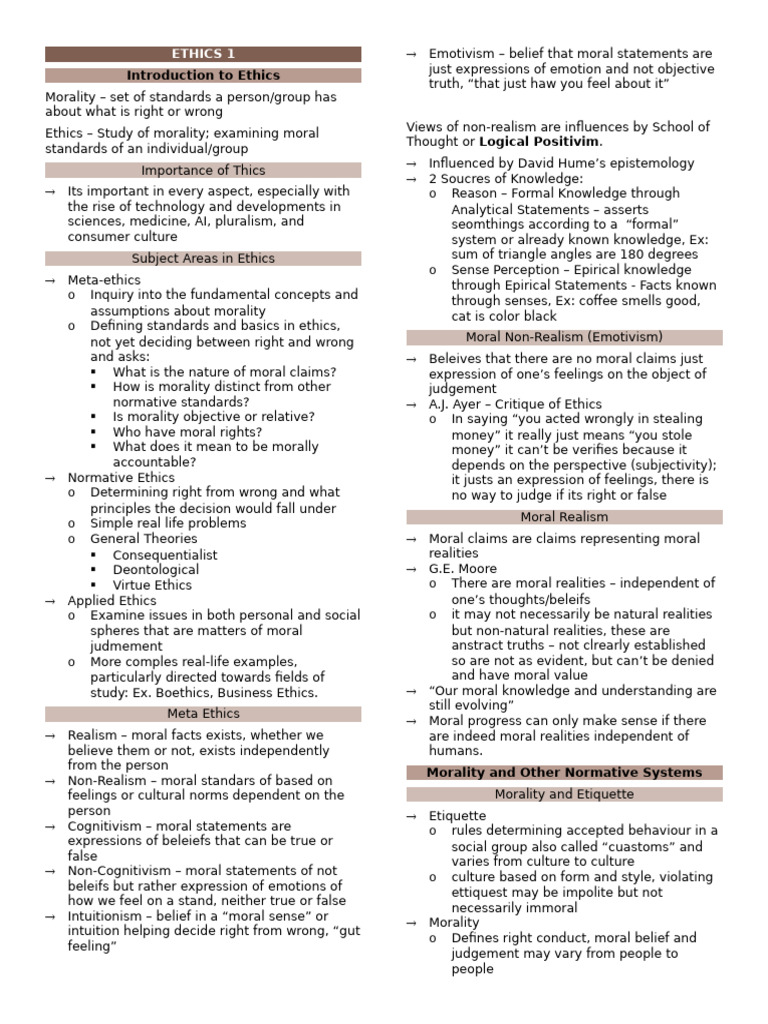 Intro and Meta Ethics | PDF | Morality | Relativism