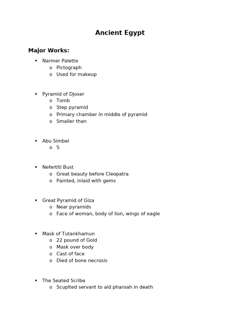 Key Artifacts and Terms of Ancient Egypt | PDF