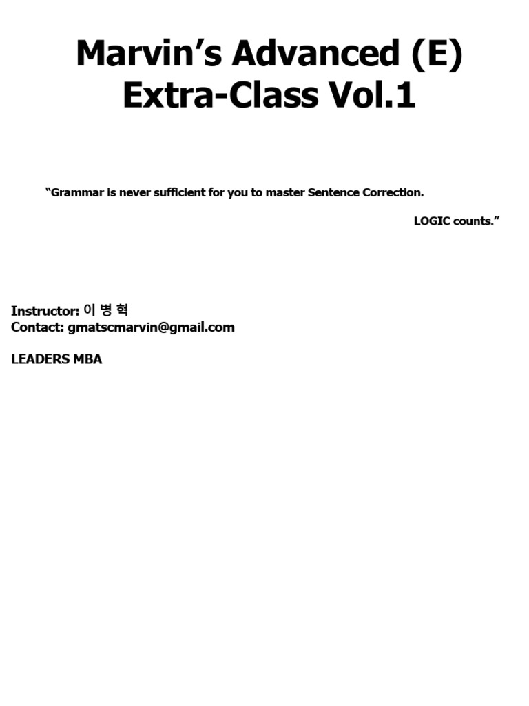 Marvin's SC Advanced (E) - EXTRA-CLASS - 1 - 2023.08 | PDF | Grammar | Linguistics