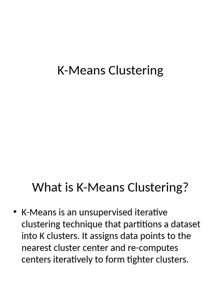 Kmeans Clustering Lecture 8 | PDF | Artificial Intelligence | Intelligence (AI) & Semantics
