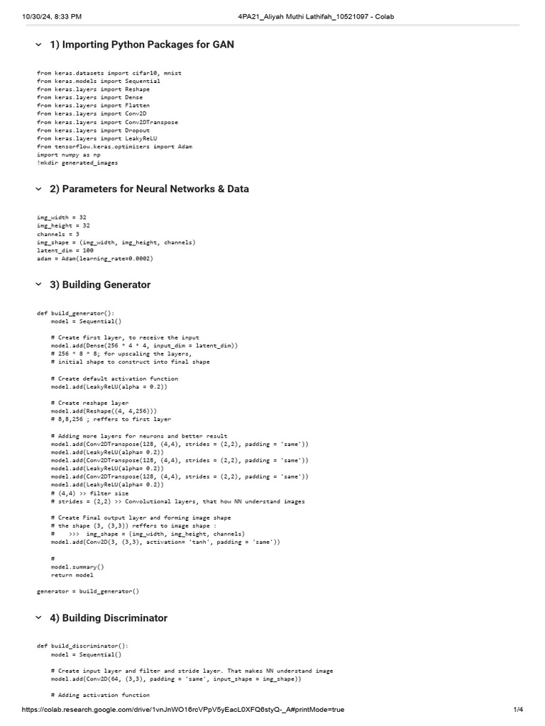 M6 - Aliyah Muthi Lathifah - 10521097 - 4PA21 | PDF | Artificial Neural Network | Algorithms