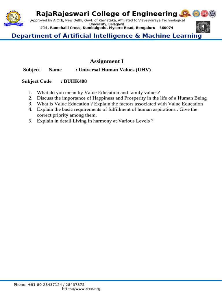 Assignment1 4th Sem BUHK408 Even 2022-23 AIML | PDF