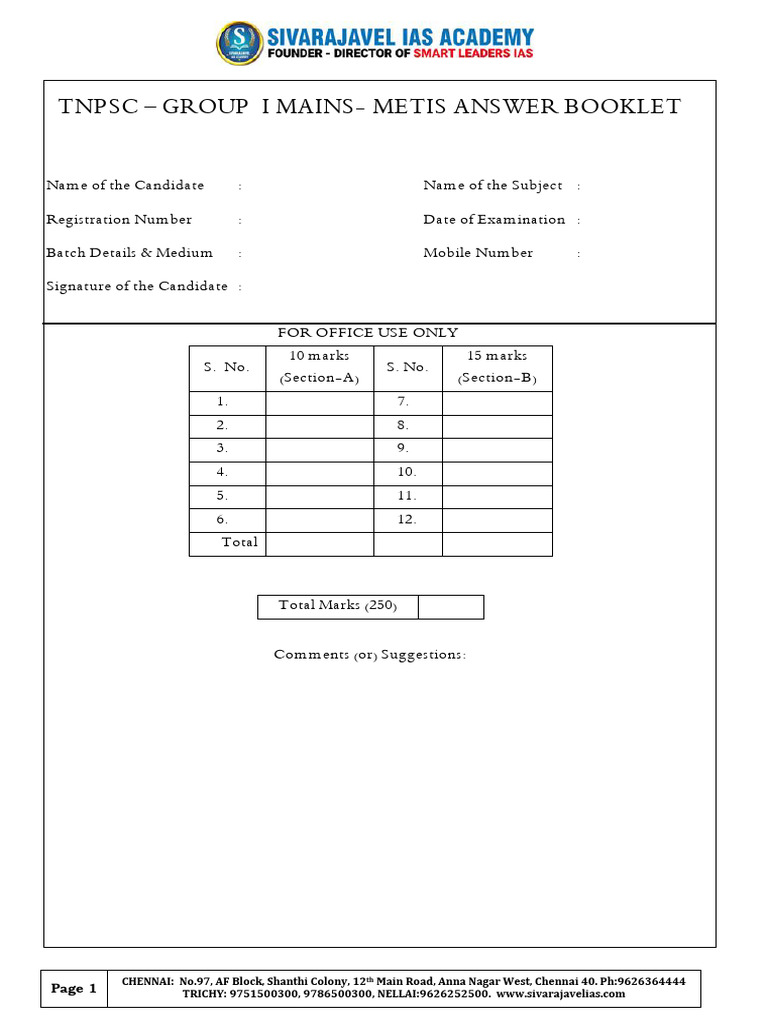 Test 16 Booklet | PDF
