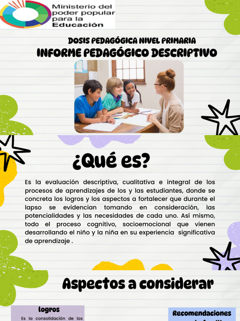 Informe Pedagogico Descriptivo | PDF | Aprendizaje | Conceptos psicologicos