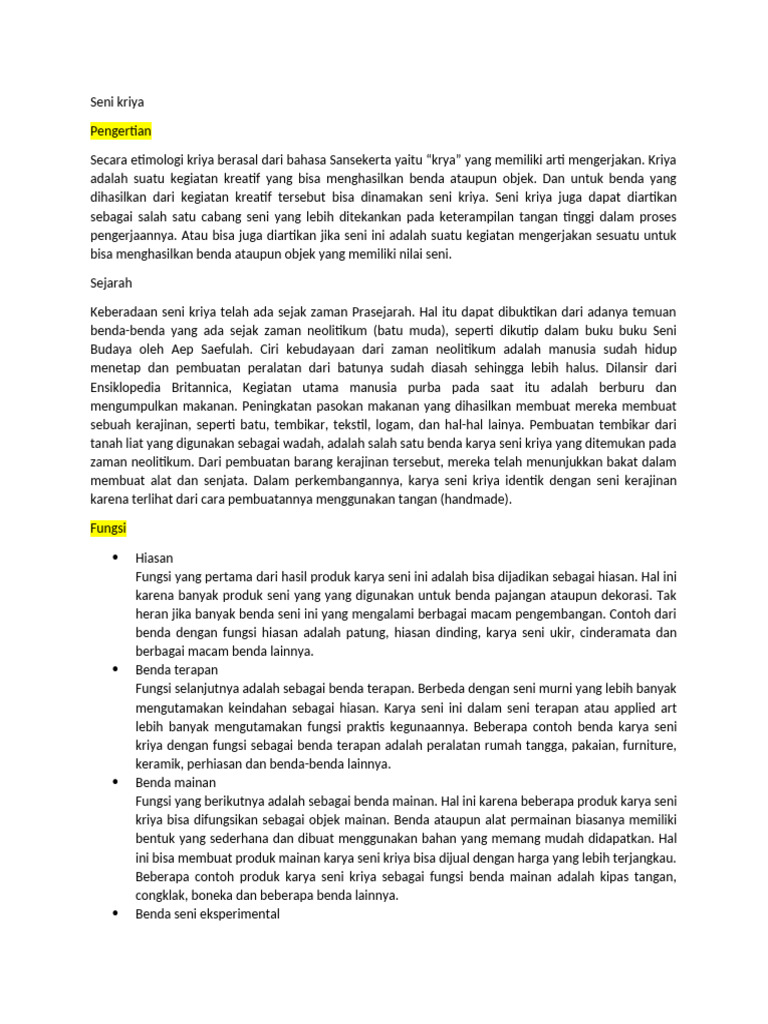 Seni kriya | PDF