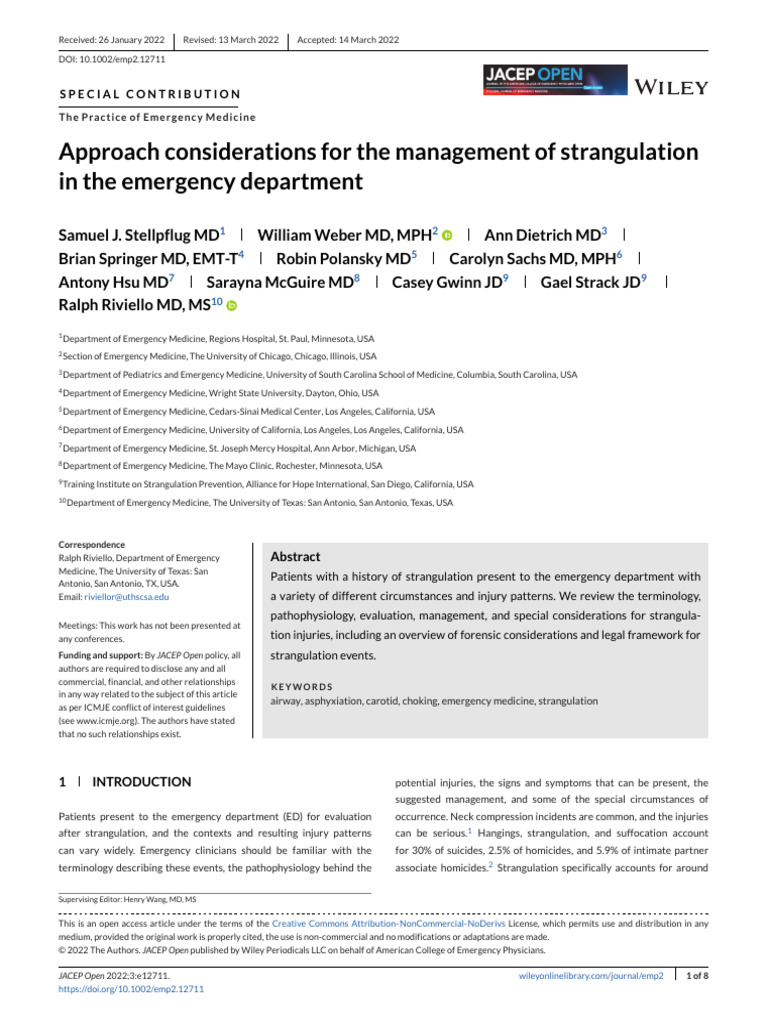 Approach Considerations For The Management of Stra | PDF | Blood Vessel ...