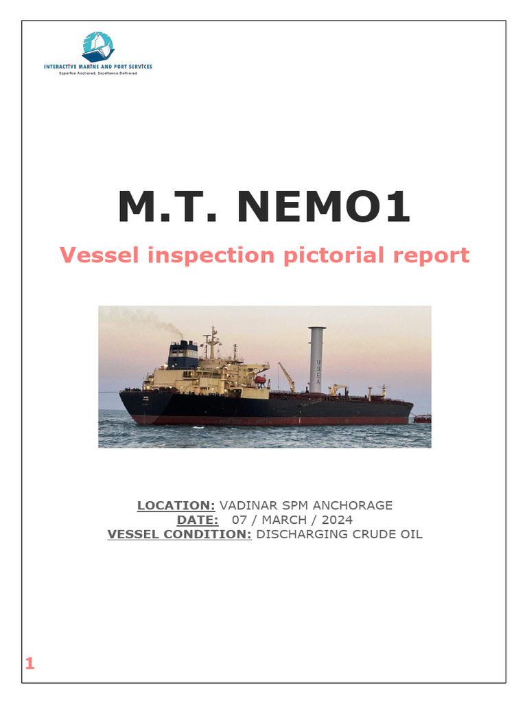 Ship Inspection Pictorial Report M.T.nemo1 | PDF | Corrosion | Deck (Ship)