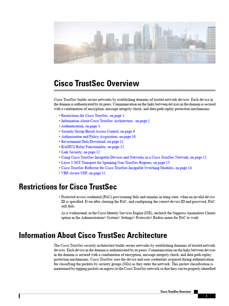 Cisco Trustsec Overview | PDF | Radius | Computer Network