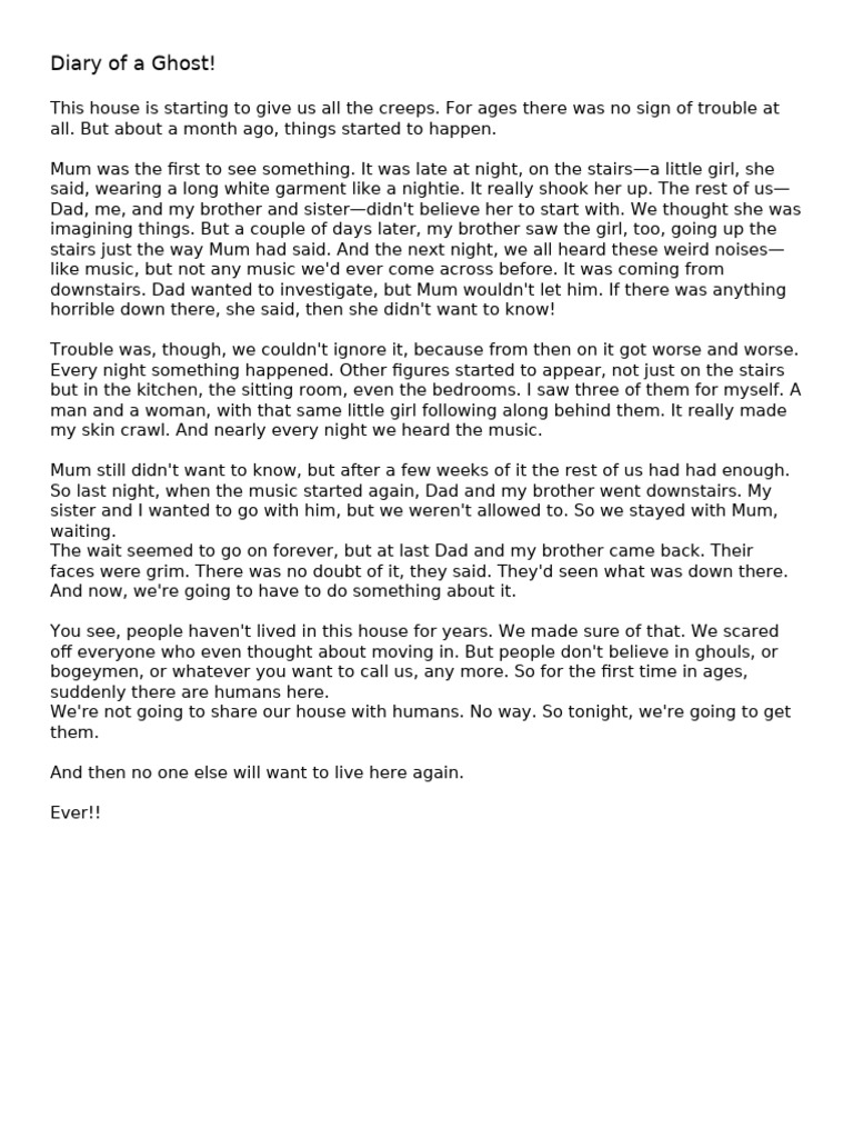 Diary of A Ghost! | PDF