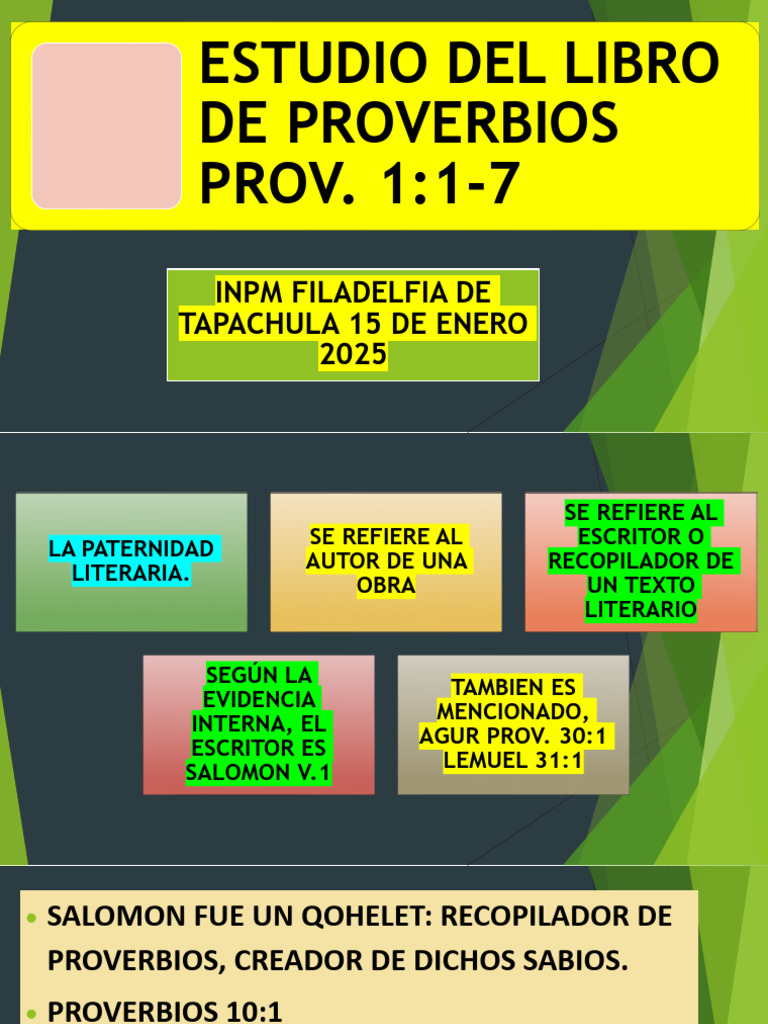 Estudio sobre el Libro de Proverbios | PDF | Teología | Creencia ...