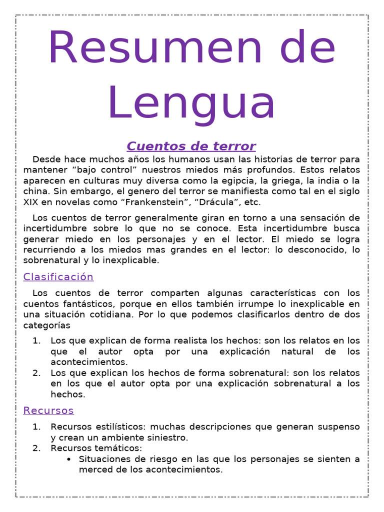 Resumen de Lengua 2 | PDF