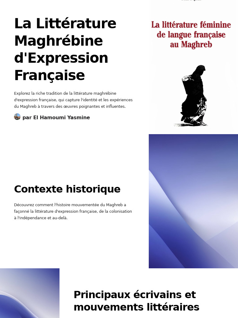 Littérature Maghrébine d'Expression Française | PDF | le Maghreb | Post ...