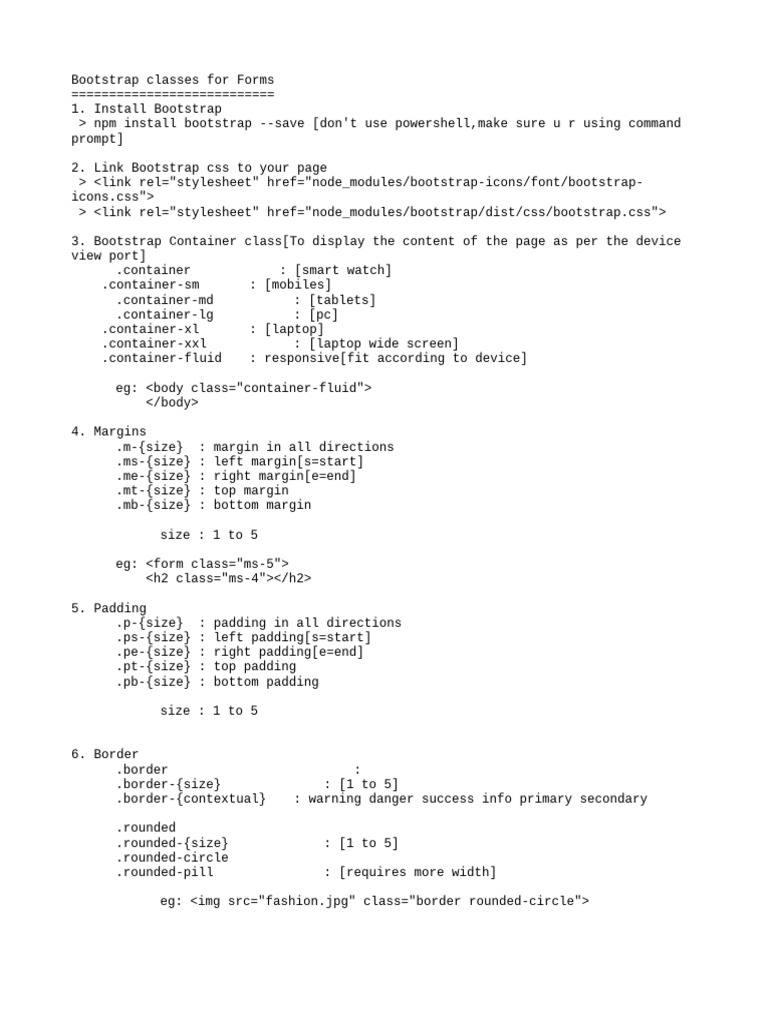 18 12 2024 B1 Class Notes Introduction To Bootstrap Classes Pdf