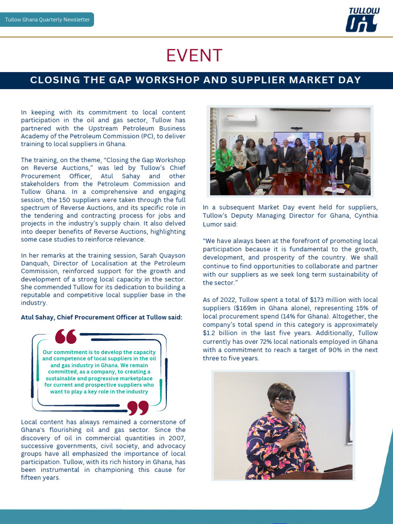 Tullow's Commitment to Local Suppliers | PDF | Procurement | Economies