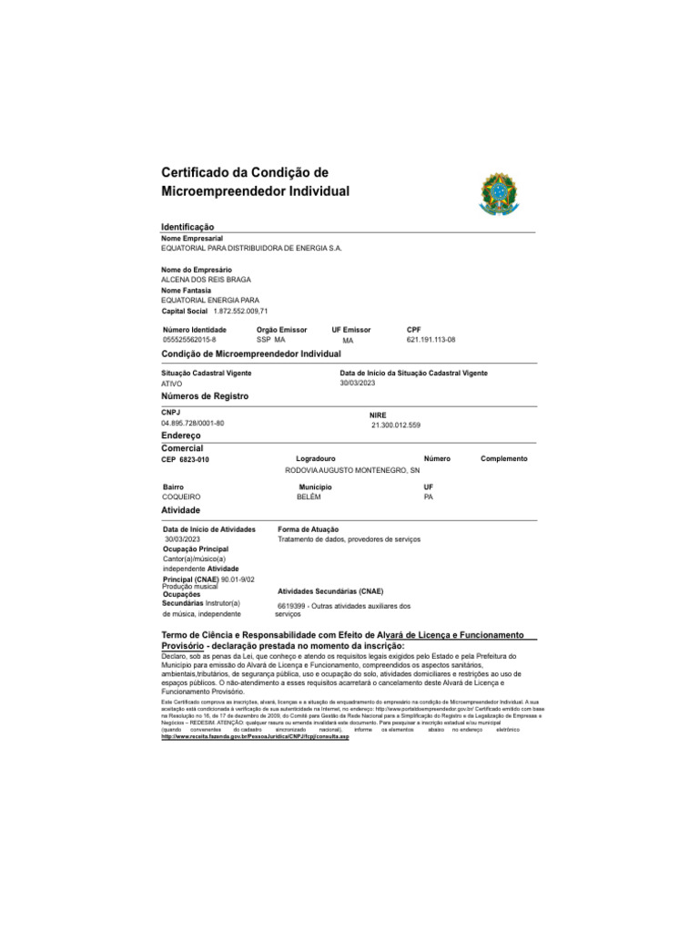 Certificado MEI | PDF