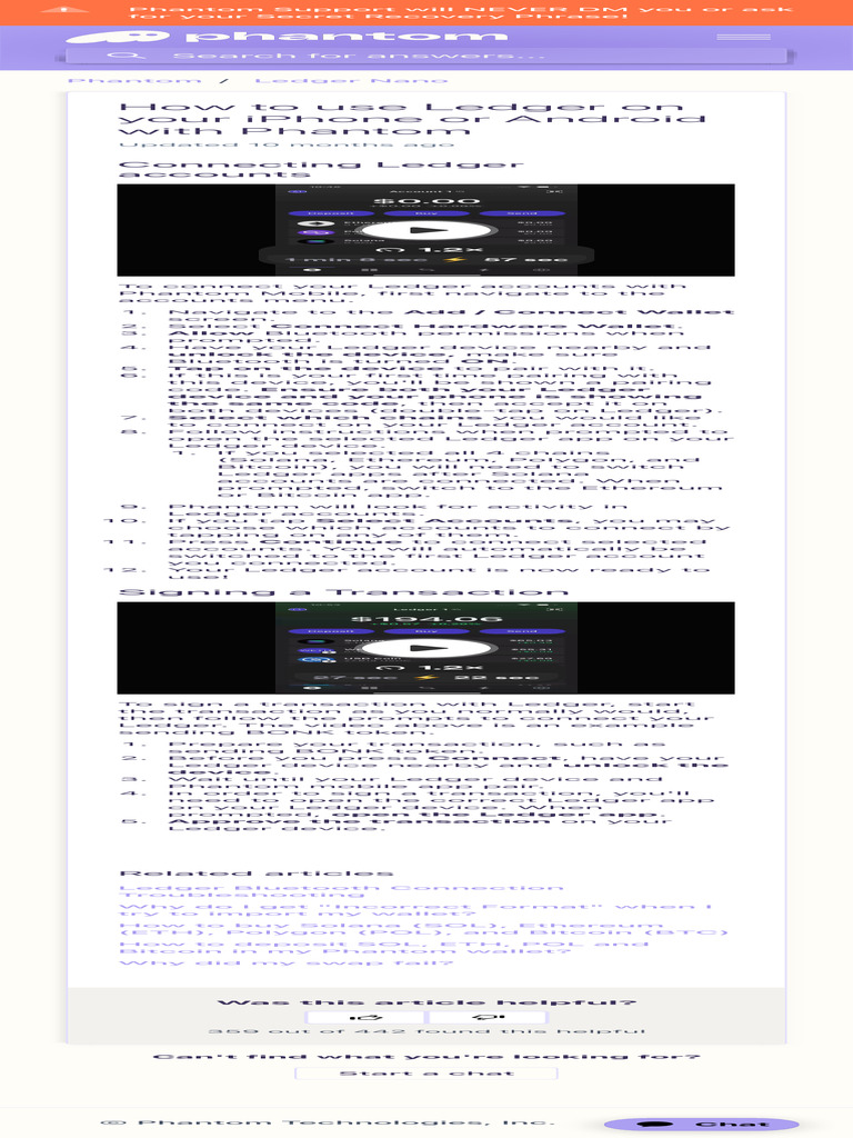 How to Use Ledger on Your iPhone or Android With Phantom – Phantom | PDF | Android (Operating ...
