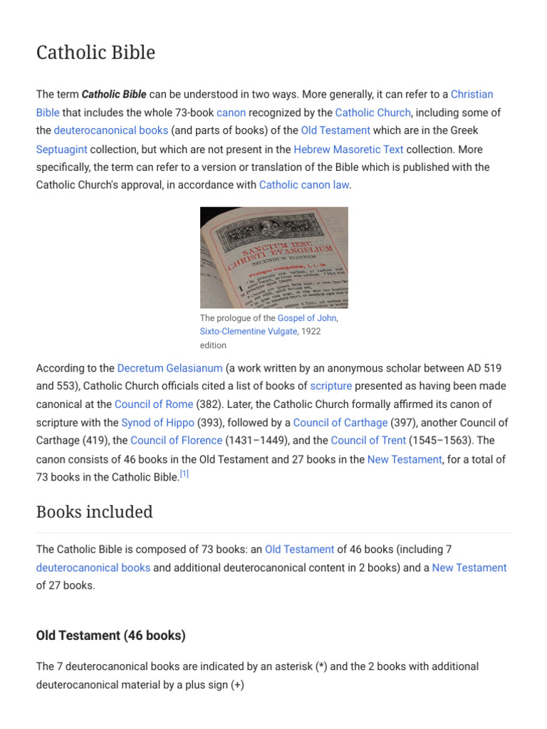 Catholic Bible - Wikipedia | PDF | Biblical Canon | Bible