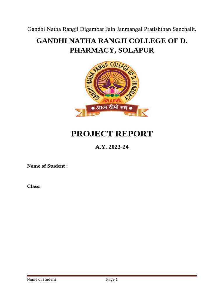 Practical Training Report - D Pharmacy | PDF | Pharmacy | License