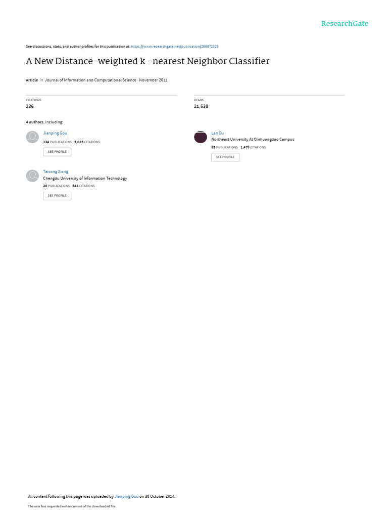 A New Distance-Weighted K - Nearest Neighbor Classi | PDF | Machine ...