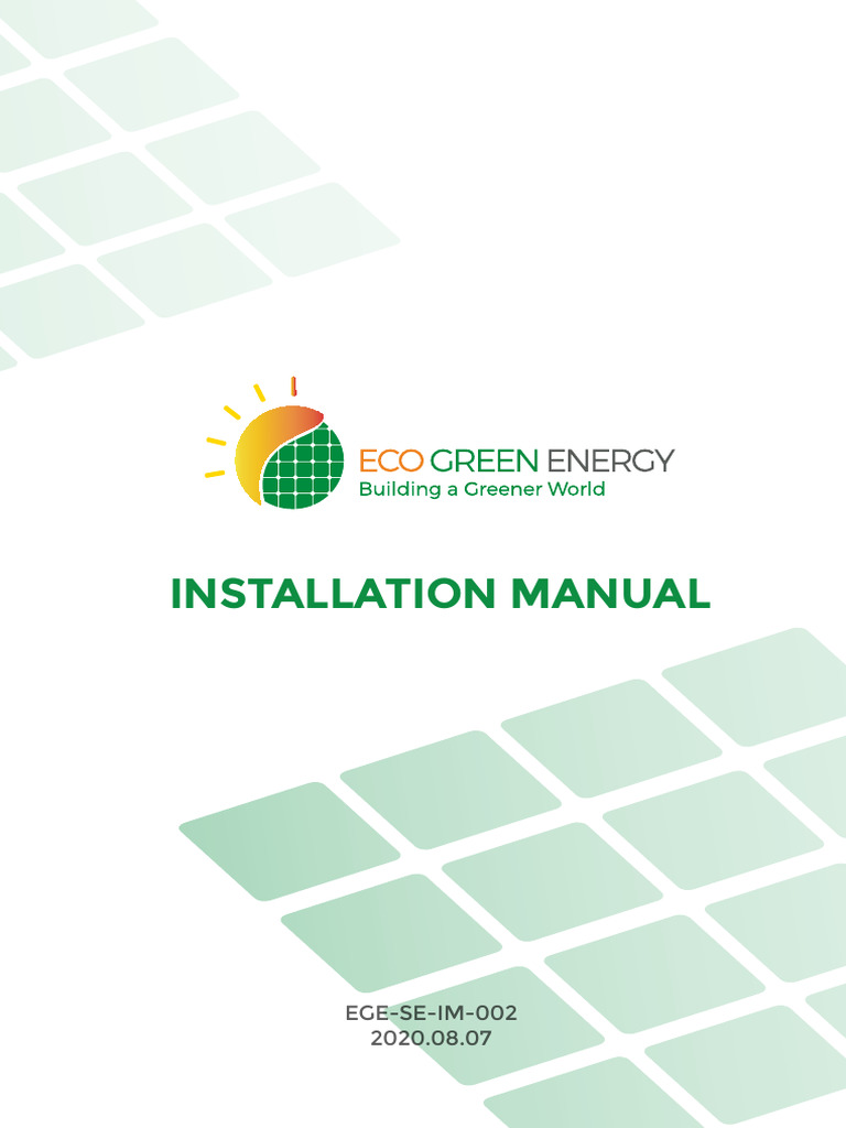 Installation Manual Eco Green Energy 2021 9BB Half Cut Cells Panels8211 ...