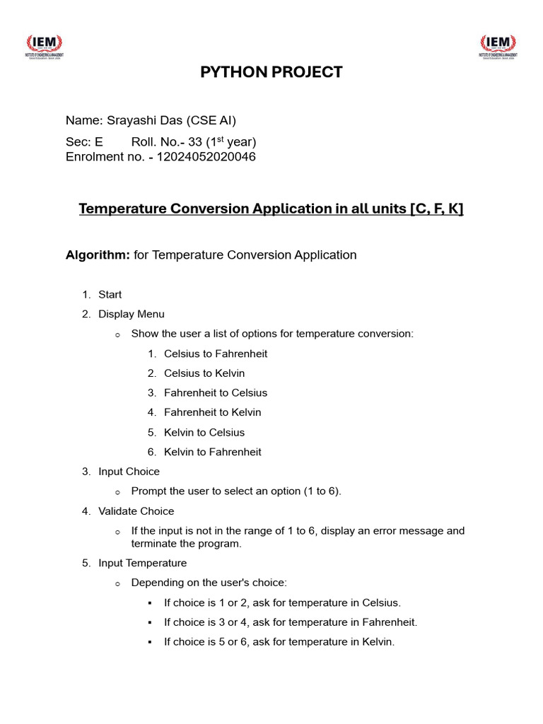 Temperature Conversion Application in All Units | PDF | Fahrenheit ...
