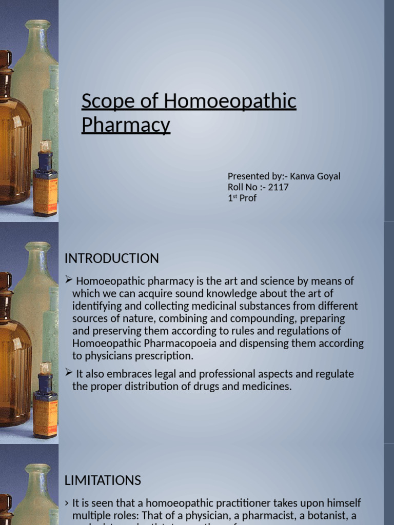 Scope of Homoeopathic Pharmacy | PDF | Pharmacy | Homeopathy