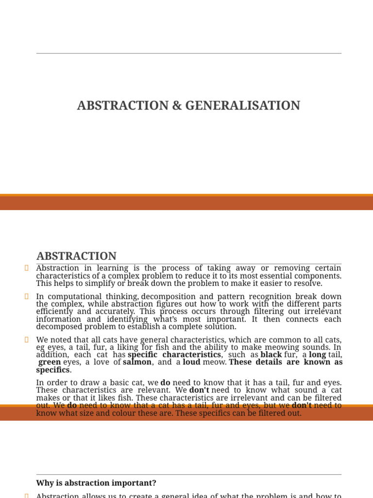 Understanding Abstraction and Generalization | PDF