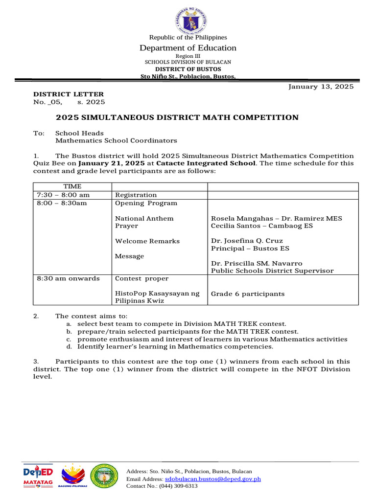 District Letter No. 04 S. 2025 | PDF