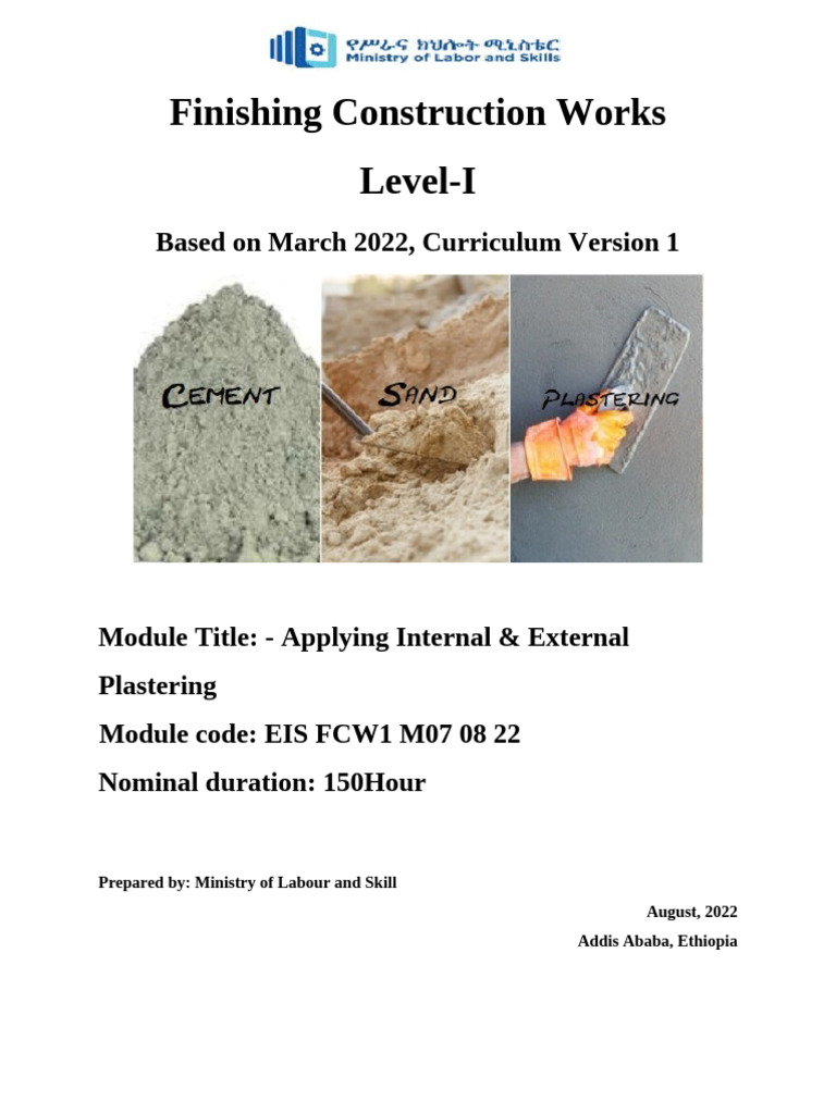 M07 Internal & External Plastering | PDF | Specification (Technical Standard) | Concrete