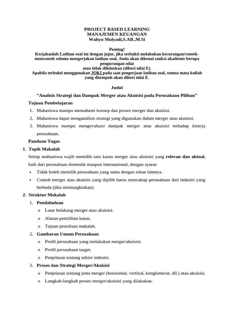 Project Based Learning | PDF