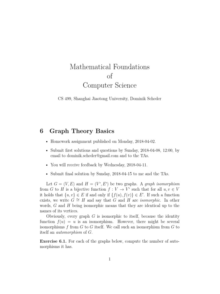 Homework 06 Basic Graph Theory | PDF | Vertex (Graph Theory ...