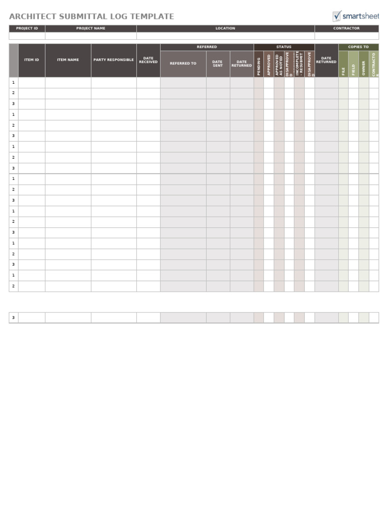 IC-Architect-Submittal-Log-Template | PDF | Computing