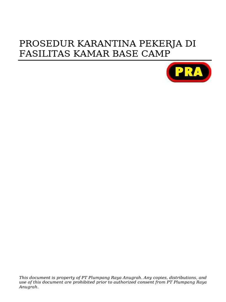 Prosedur Karantina Di Base Camp | PDF