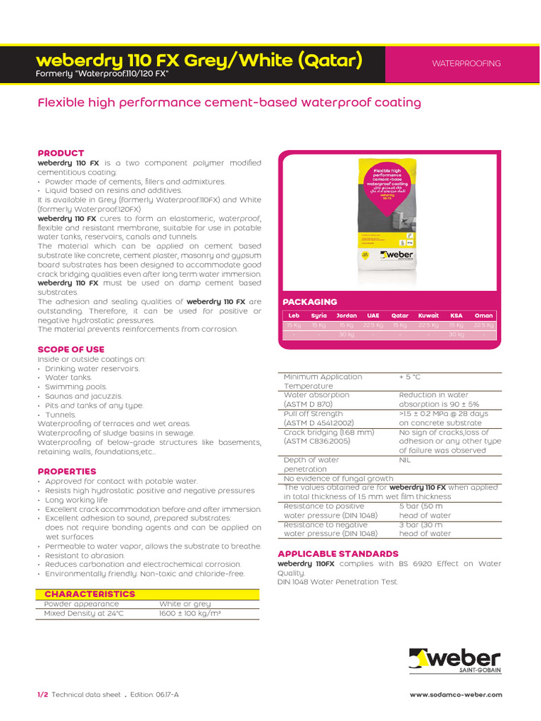 !dry 110 FX Waterproof Coating Guide | PDF | Concrete | Water