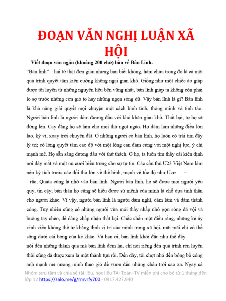 70-Doan-Van-Nghi-Luan-Xa-Hoi-200-Chu 0917427940 | PDF