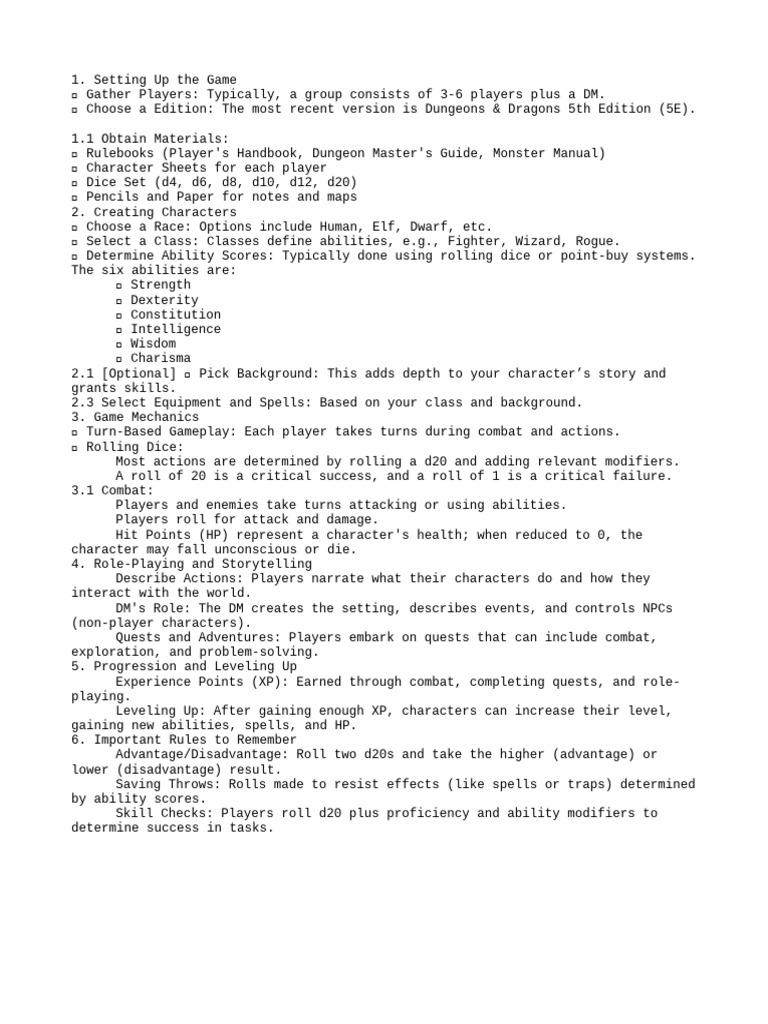 How To Play DnD | PDF