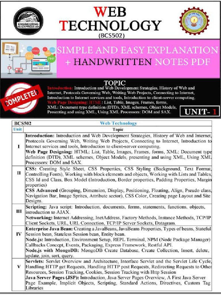 Web Tech Notes AKTU-compressed | PDF