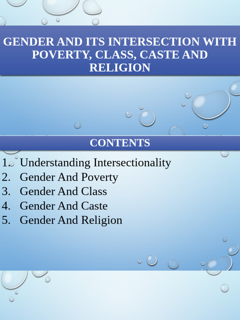 Gender and Its Intersection With Poverty J Class | PDF | Intersectionality | Gender