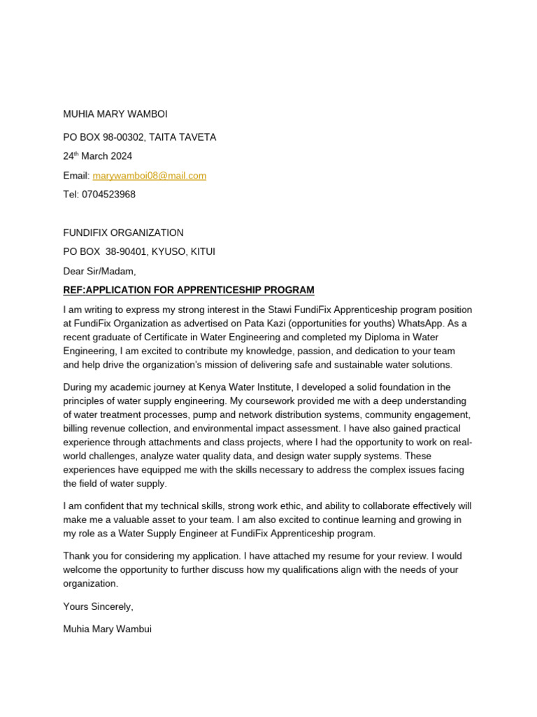 Application Letter | PDF